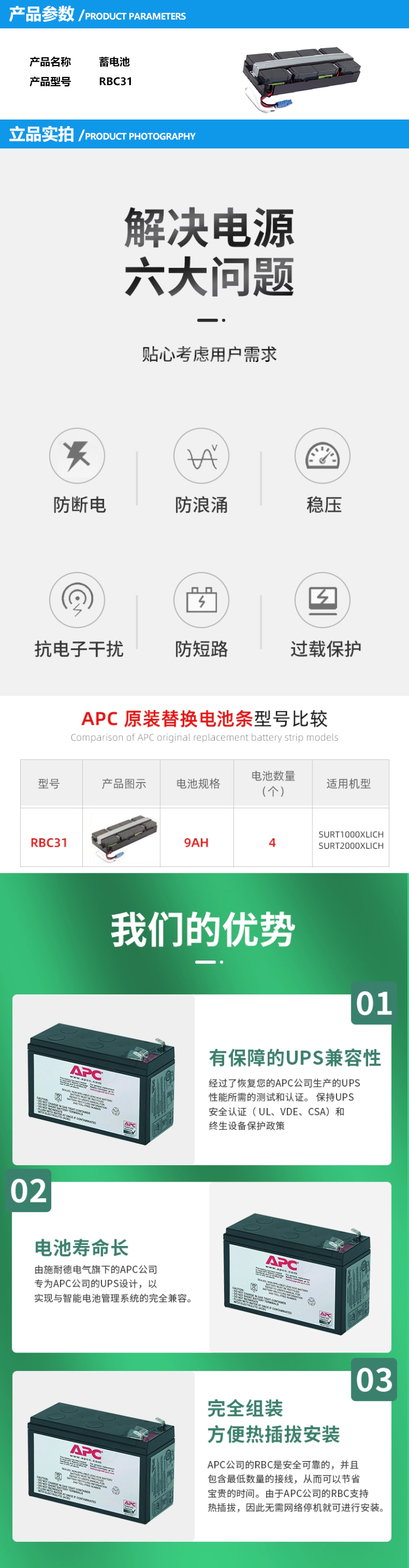 施耐德 蓄电池 APC RBC31单位：个_蓄电池_电源_配电/照明/电气_赣江诚化工业品商城 - Powered by ECShop